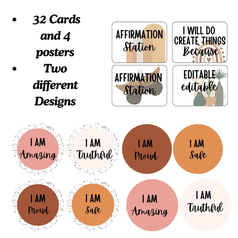 Boho Affirmation Station,boho Affirmations Classroom, Bulletin Board ...