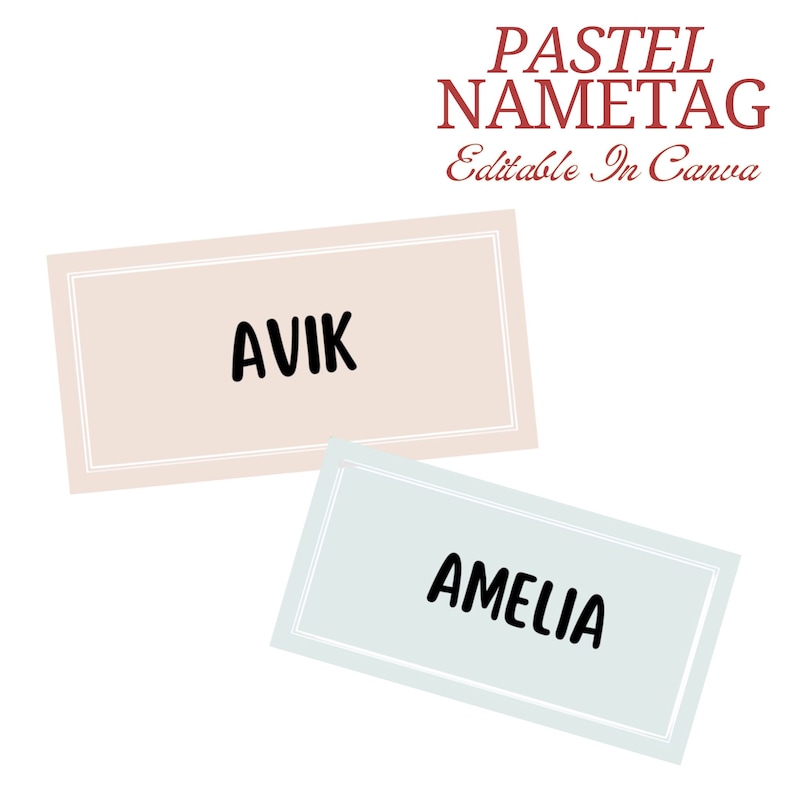 Classroom Name Tags Template Pastel Editable | Printable | Elementary ...