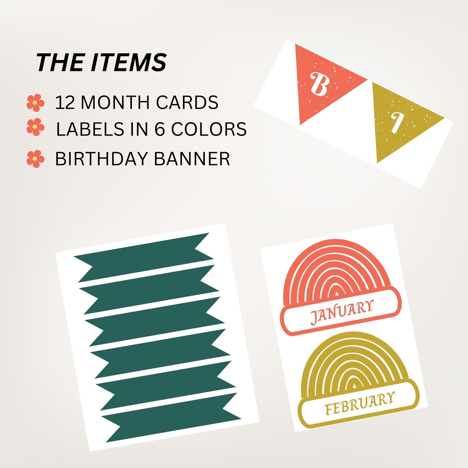 Classroom Birthday Printable Display, Canva TEMPLATE, Boho Modern ...