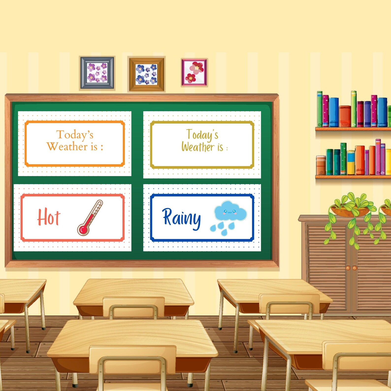 Boho Rainbow Weather Label Cards | Polka Dots, Classroom Decor ...