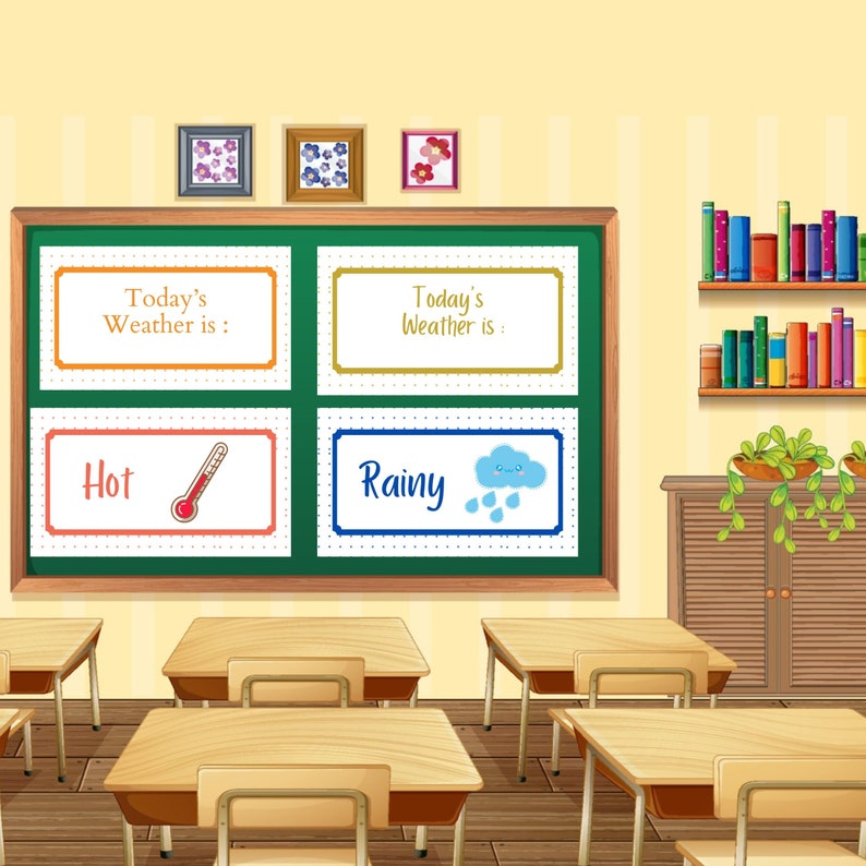 Boho Rainbow Weather Label Cards | Polka Dots, Classroom Decor ...