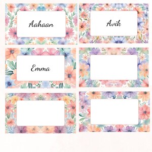 Watercolor Flower Classroom Name Tags: Printable, Editable (digital ...