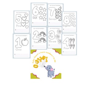 1 - 20 Number Color,count and Tracing Worksheets,preschool Worksheet ...