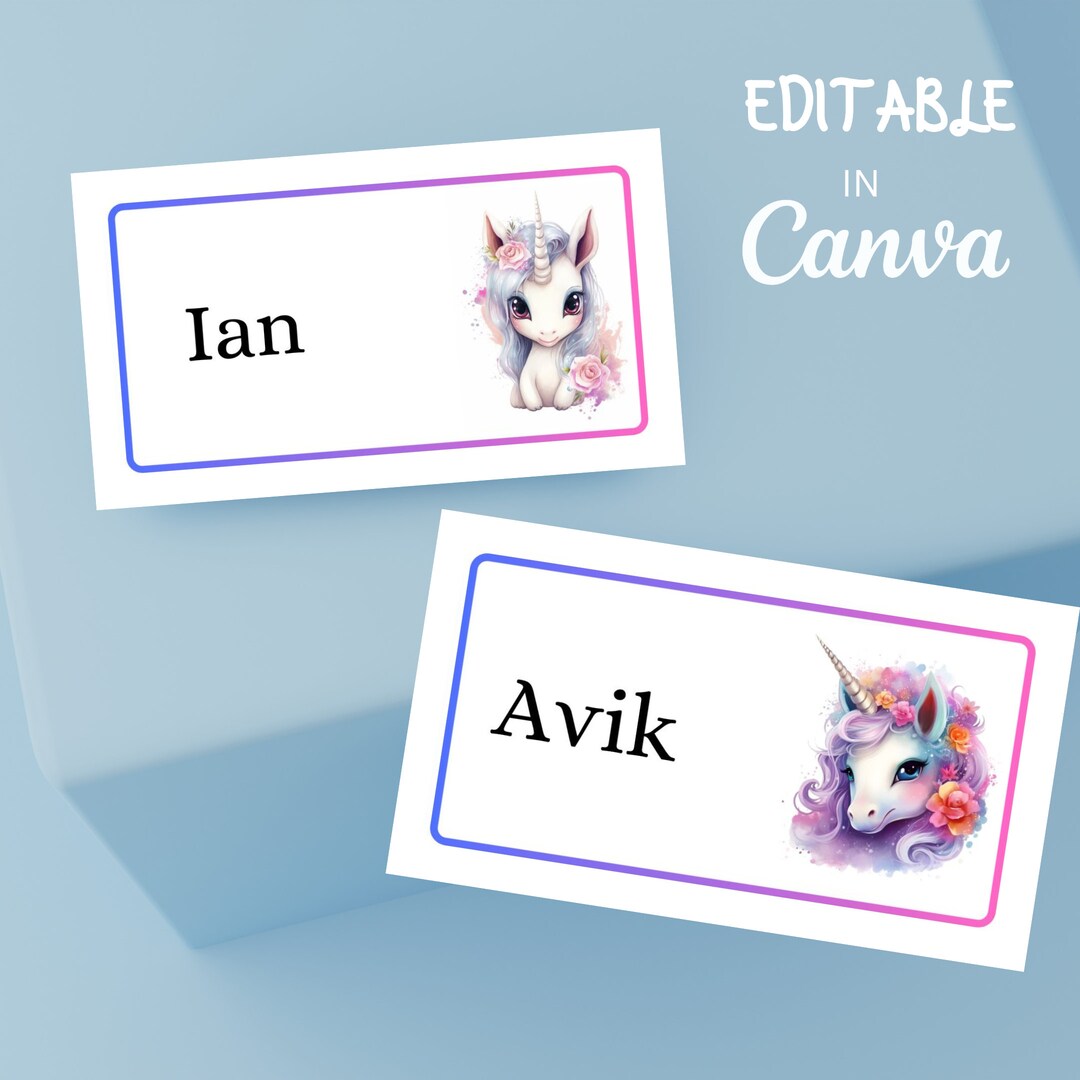 Classroom Name Tags Template Unicorn | Editable | Printable ...