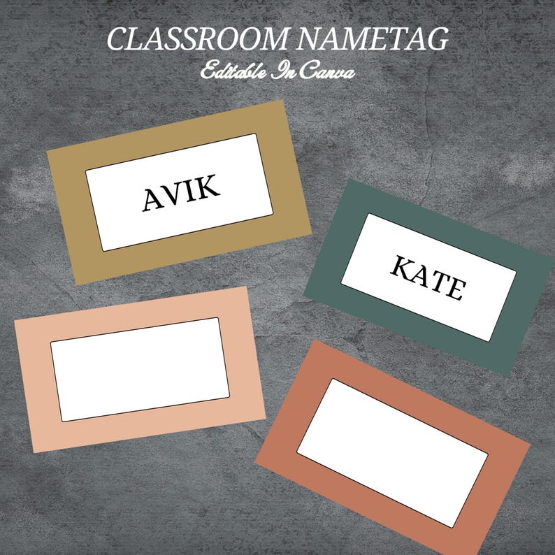 Boho Classroom Name Tags Template | Editable | Printable | Elementary ...