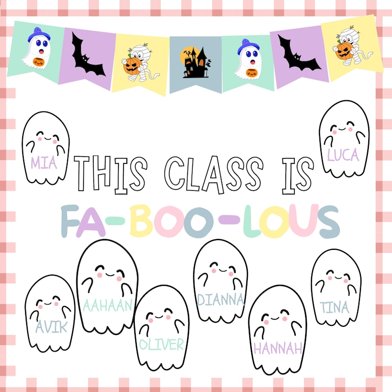 Pastel Halloween Bulletin Board Kit: Retro Classroom Decor (digital ...