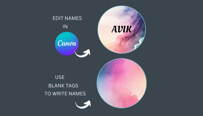 Classroom Name Tags Template Watercolor | Editable | Printable ...