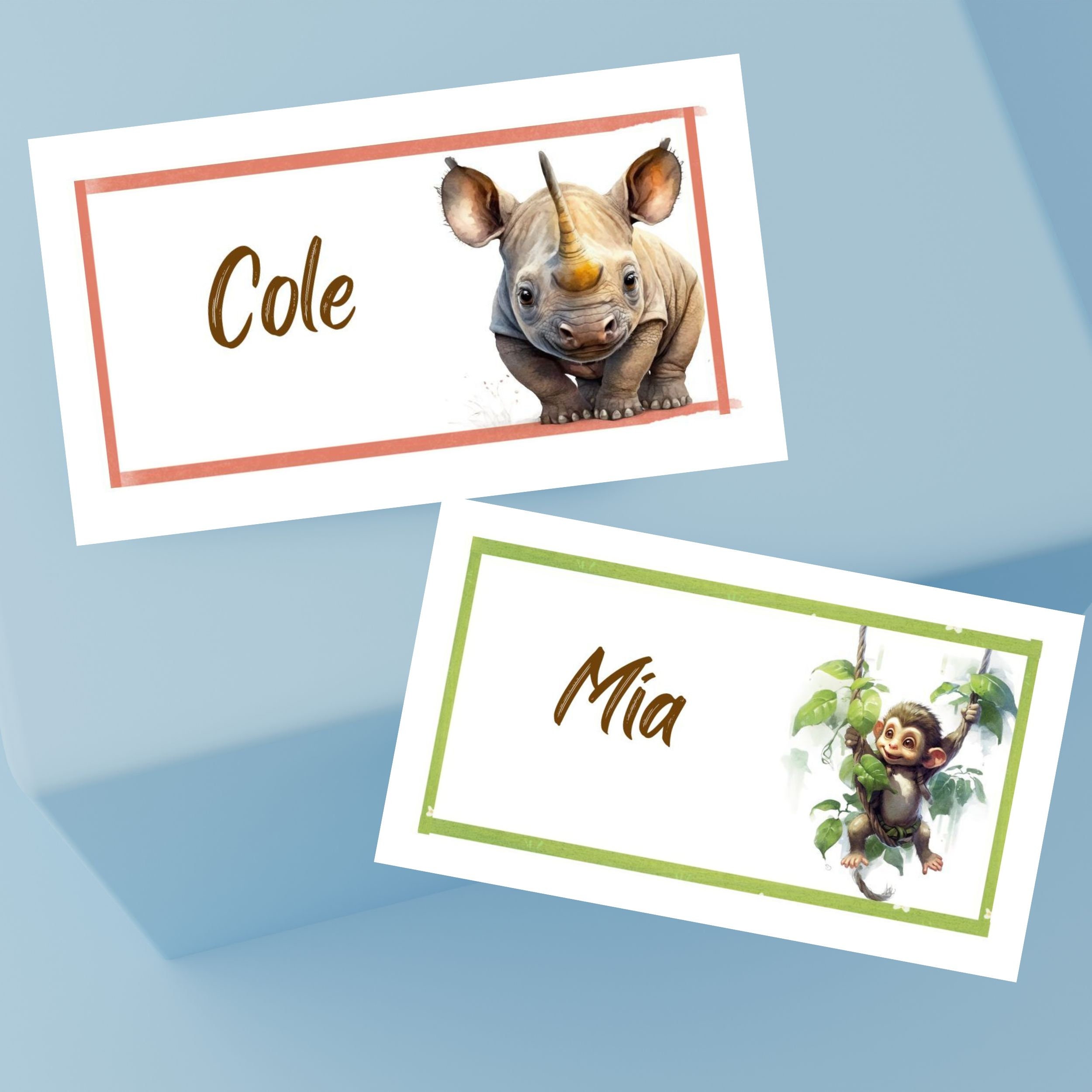 Editable Safari Animal Classroom Name Tags Label | Printable ...