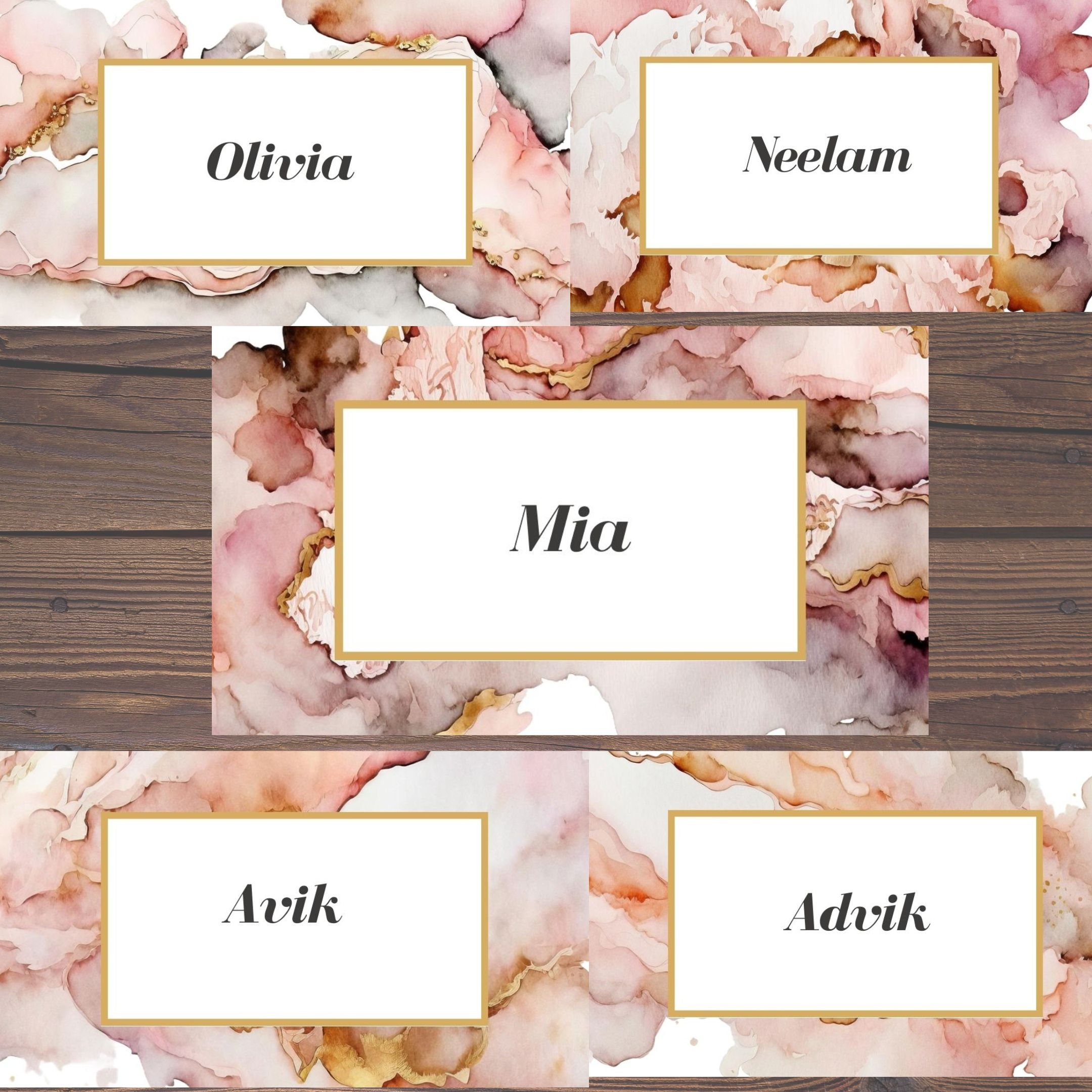 Classroom Name Tags Pink and Rose Gold - Etsy
