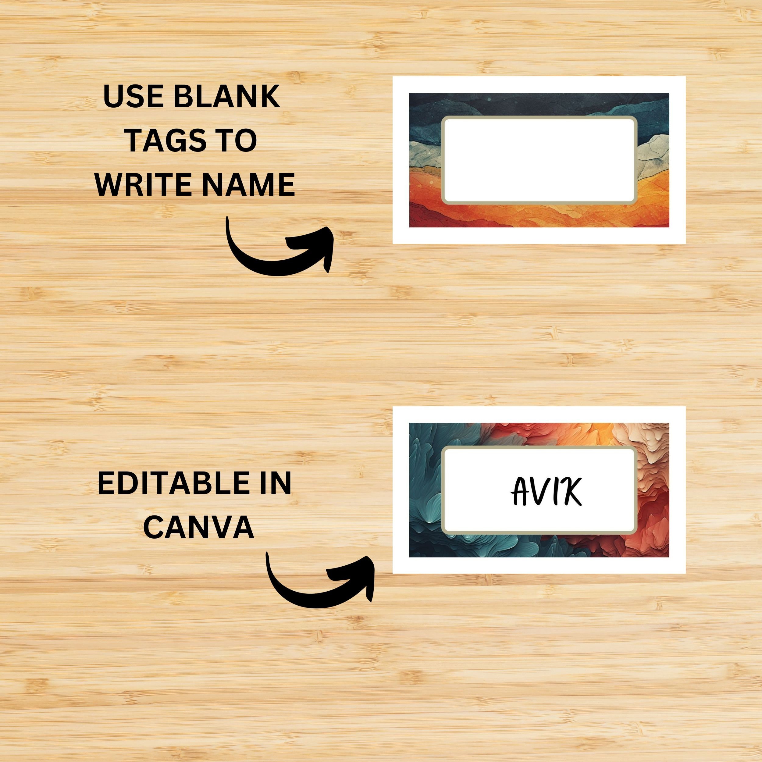 Classroom Name Tags RETRO Editable Printable Elementary School Name ...