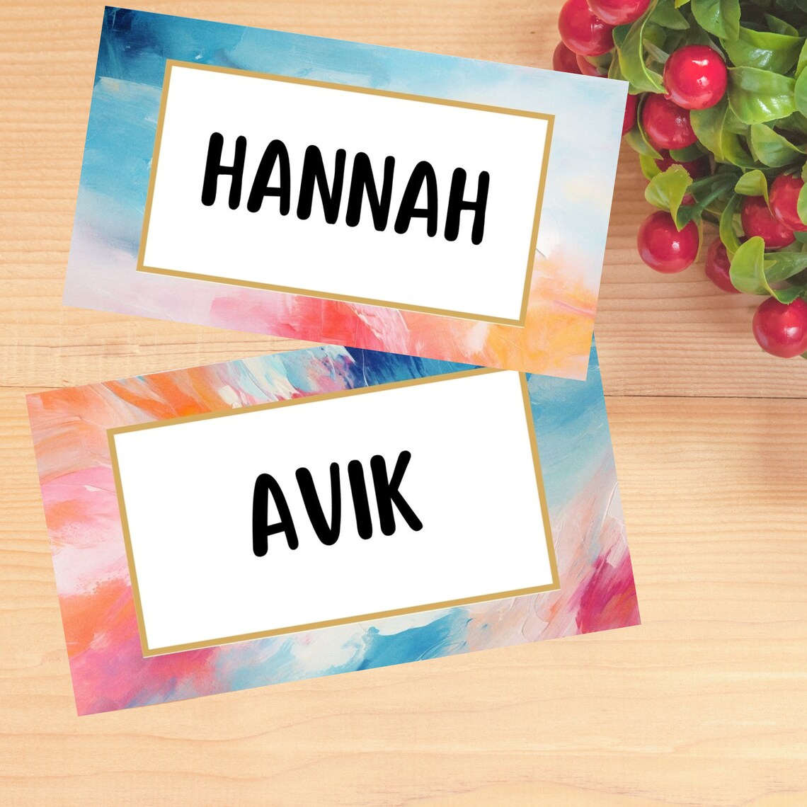 Classroom Name Tags Template Watercolor Editable Printable Elementary ...
