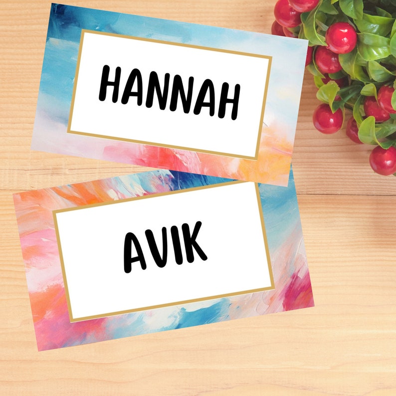 Classroom Name Tags Template Watercolor | Editable | Printable ...