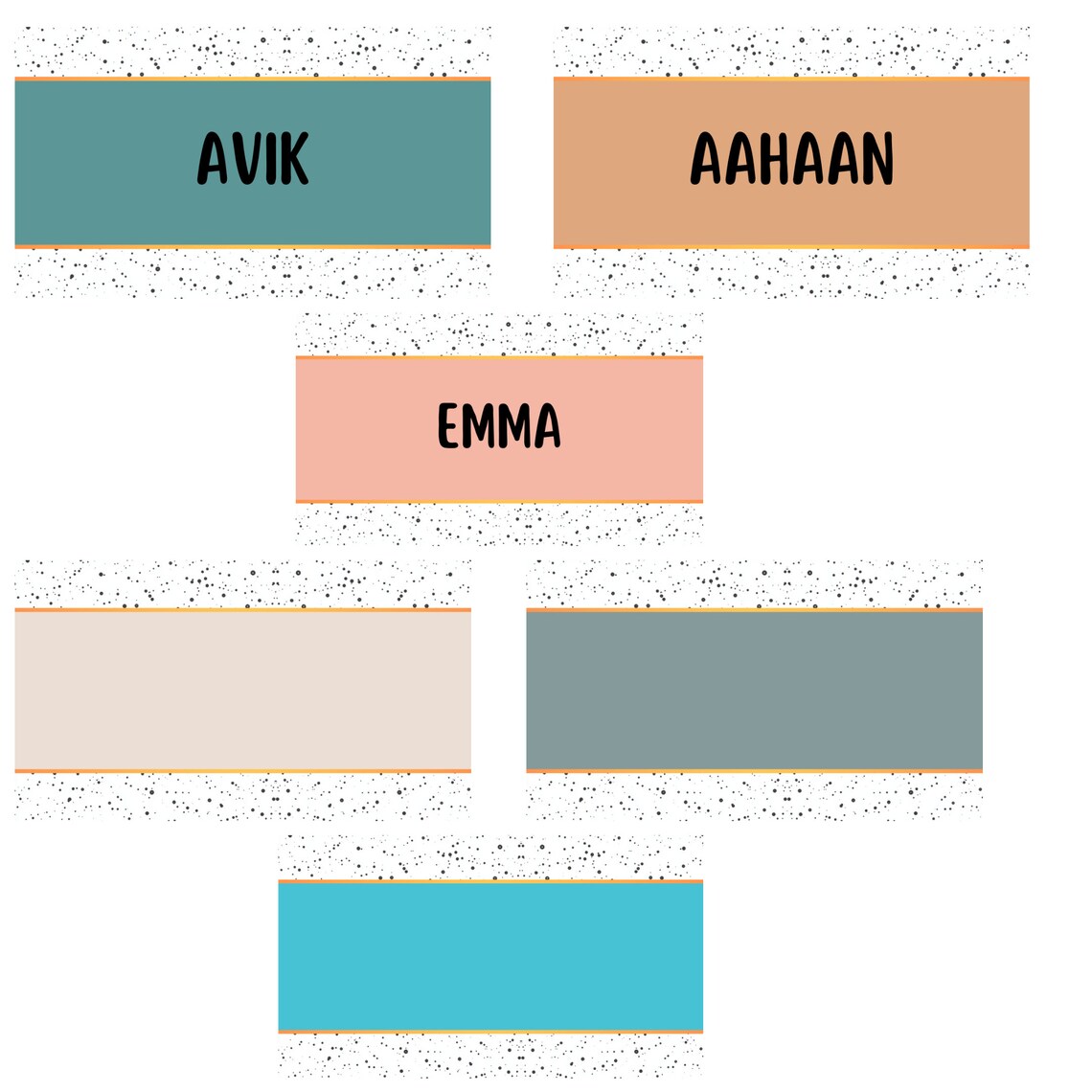 Classroom Name Tags Neutral Calming Colorseditable printable Elementary ...