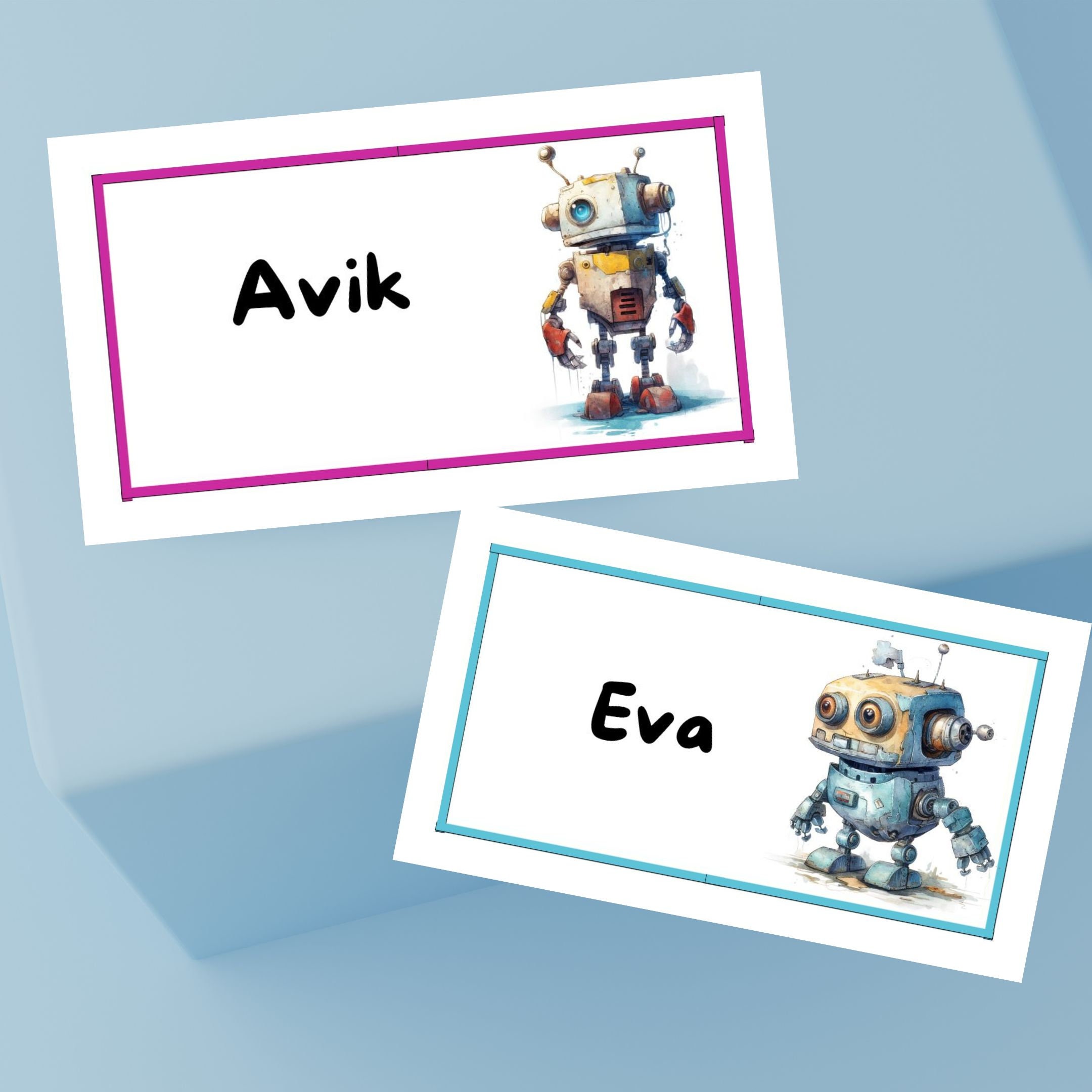 Classroom Name Tags Robots |editable|printable|elementary School Name ...