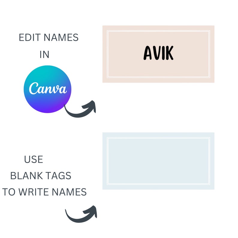 Pastel Classroom Name Tags Template: Editable Printable (canva) - Etsy