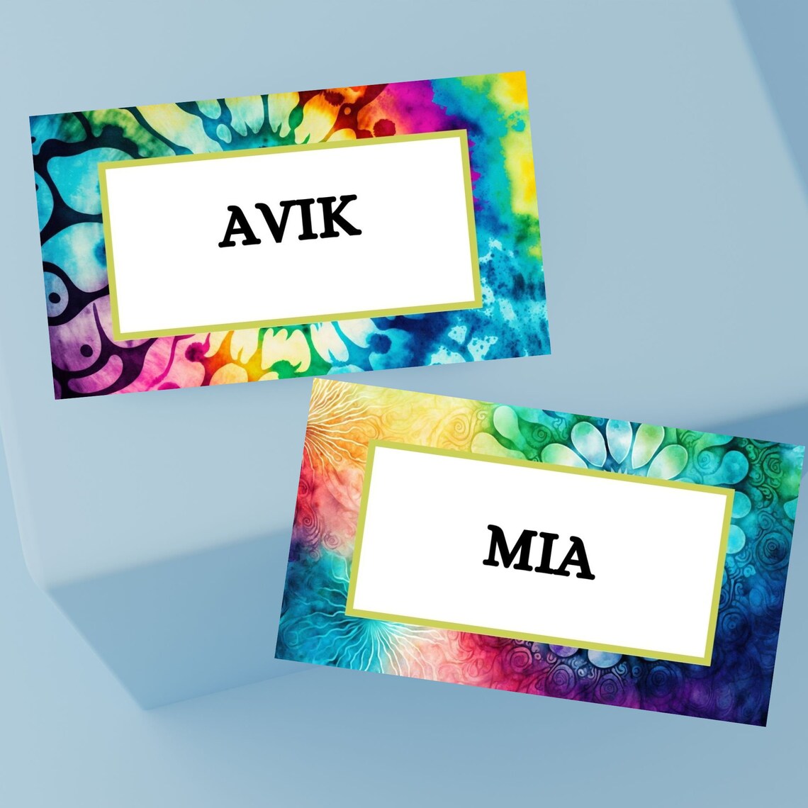 Classroom Name Tags Template TIEDYE Editable Printable Elementary ...