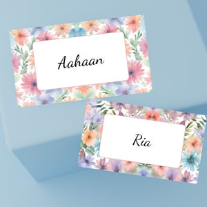 Watercolor Flower Classroom Name Tags: Printable, Editable (digital ...
