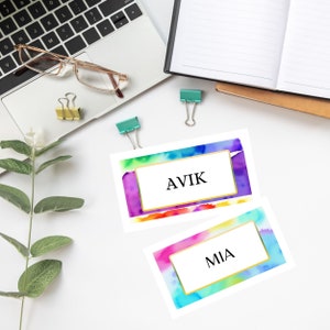Watercolor Classroom Name Tags: Editable Printable Labels (digital ...