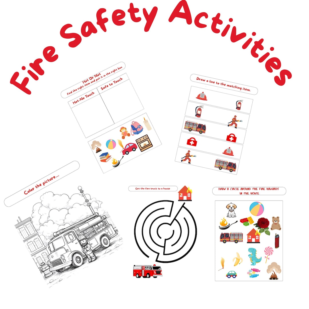 Fire Safety Week Activity Pack for Toddlers, PDF Printable Coloring ...