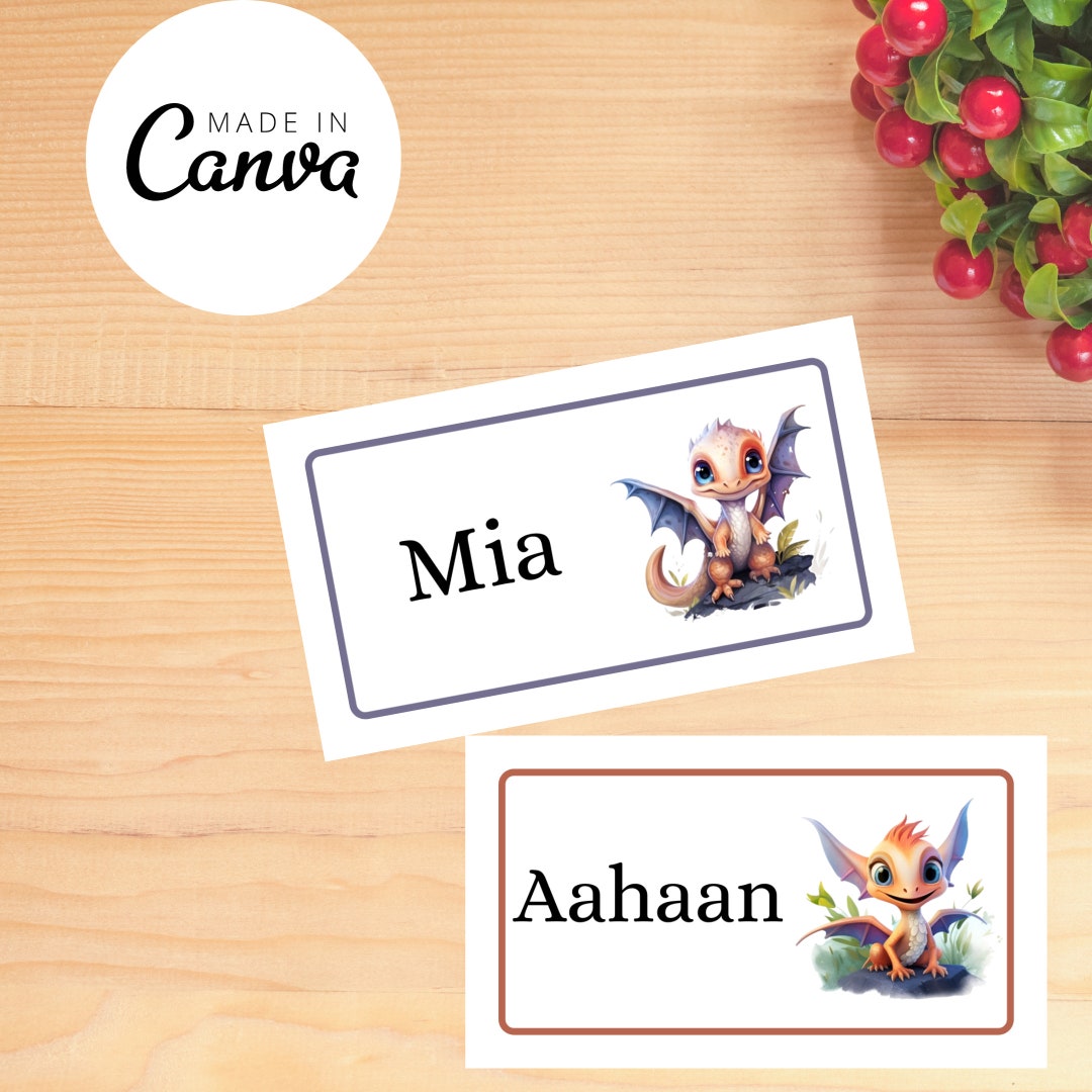 Dinosaur Classroom Name Tags: Elementary School Desk Labels | Editable ...