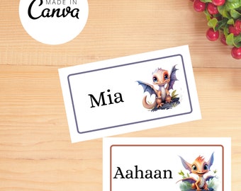 Classroom Name Tags Template Dinosaur Editable Printable Elementary ...