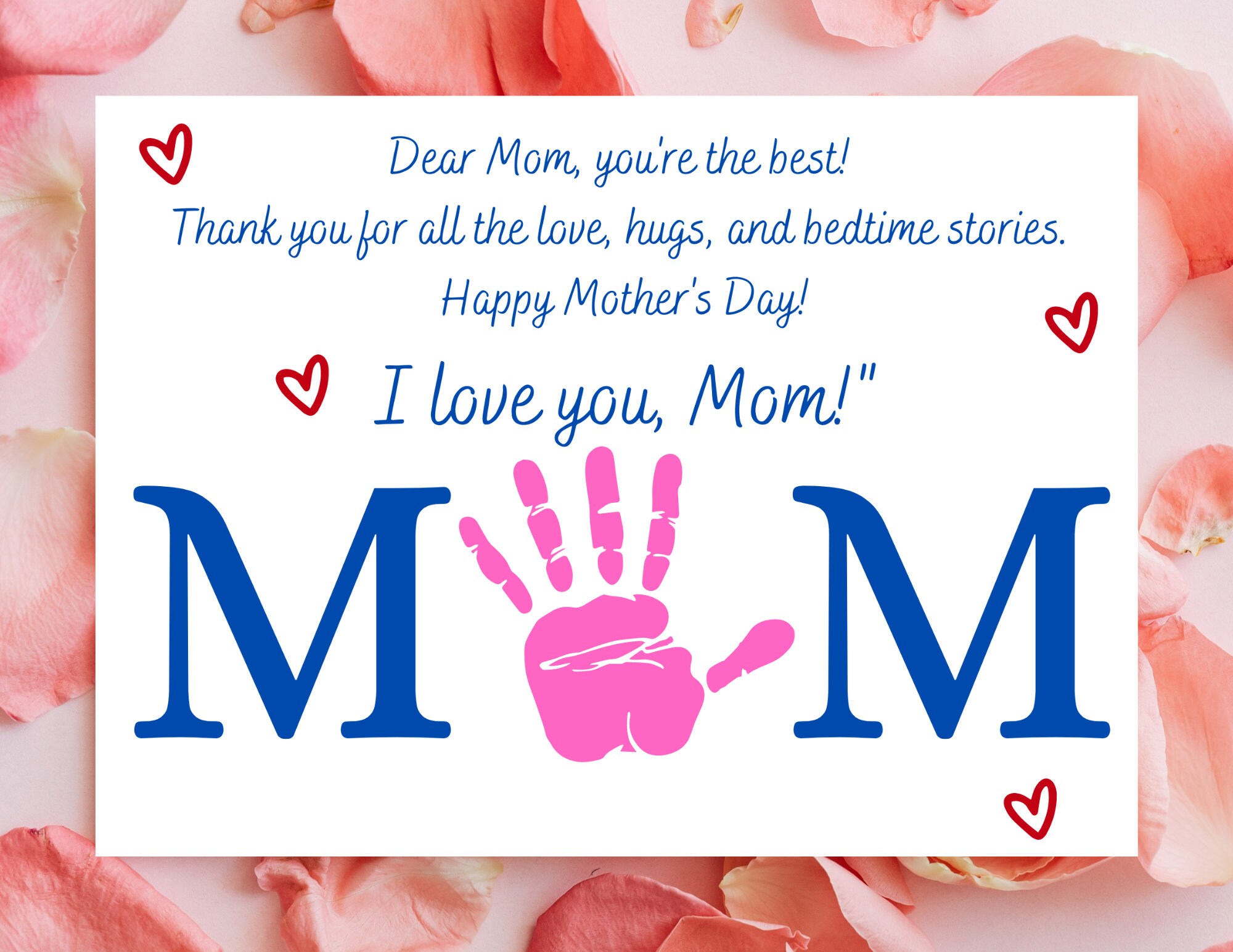 Mother's Day Handprint Art: Keepsake Gift for Mom (PDF Printable) - Etsy
