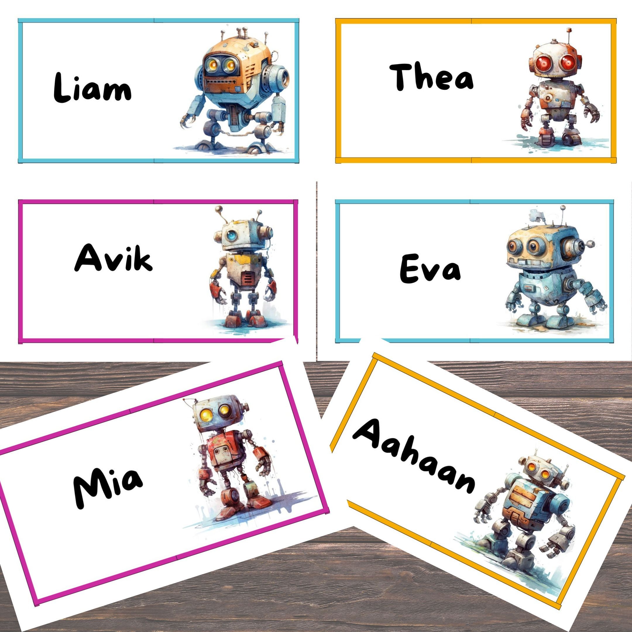 Classroom Name Tags Robots |editable|printable|elementary School Name ...
