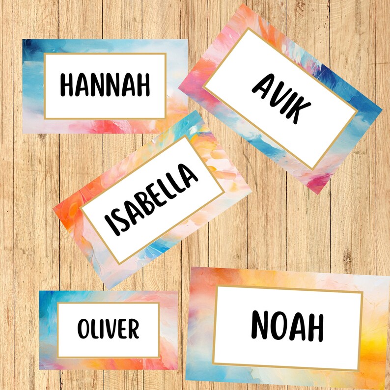 Classroom Name Tags Template Watercolor | Editable | Printable ...