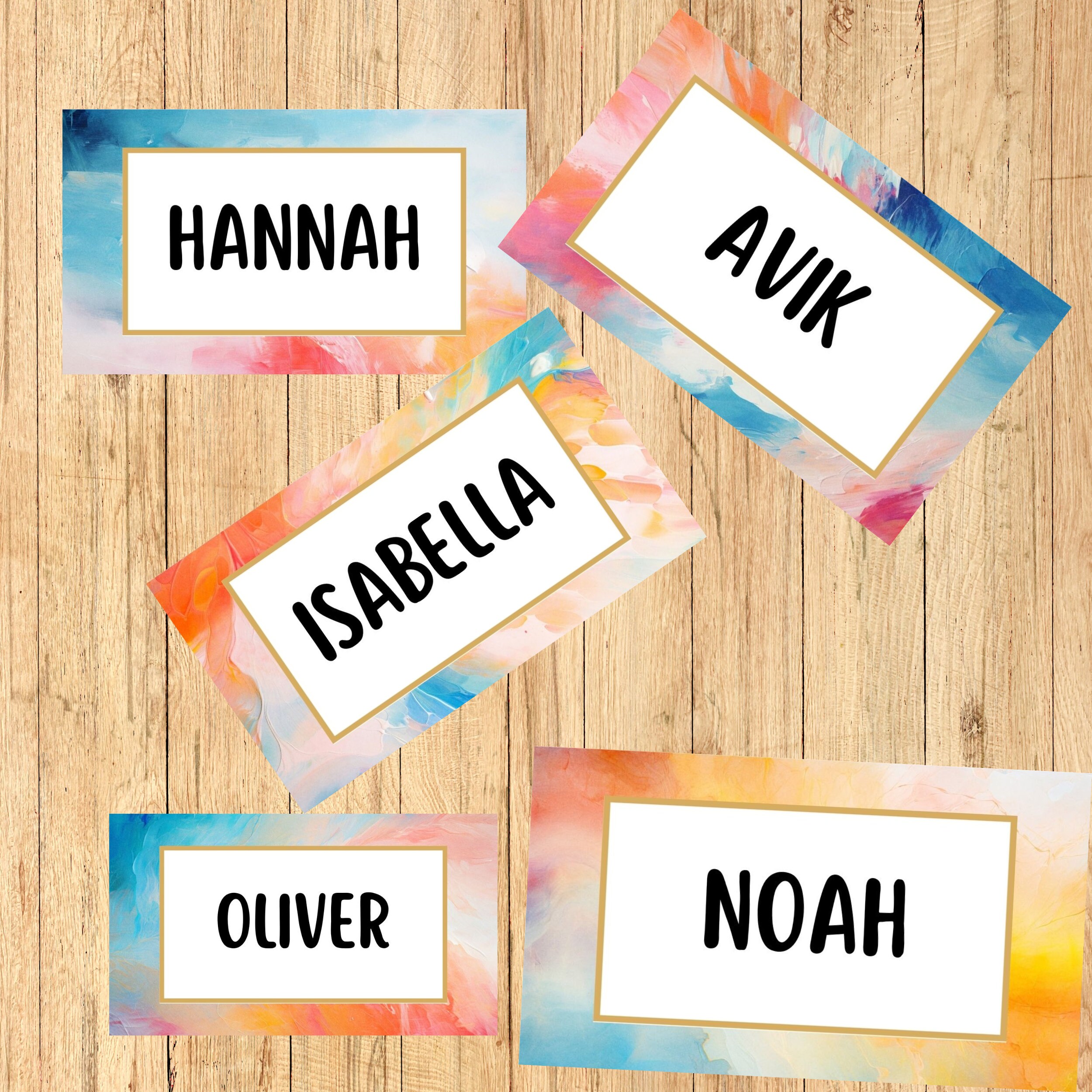 Classroom Name Tags Template Watercolor | Editable | Printable ...