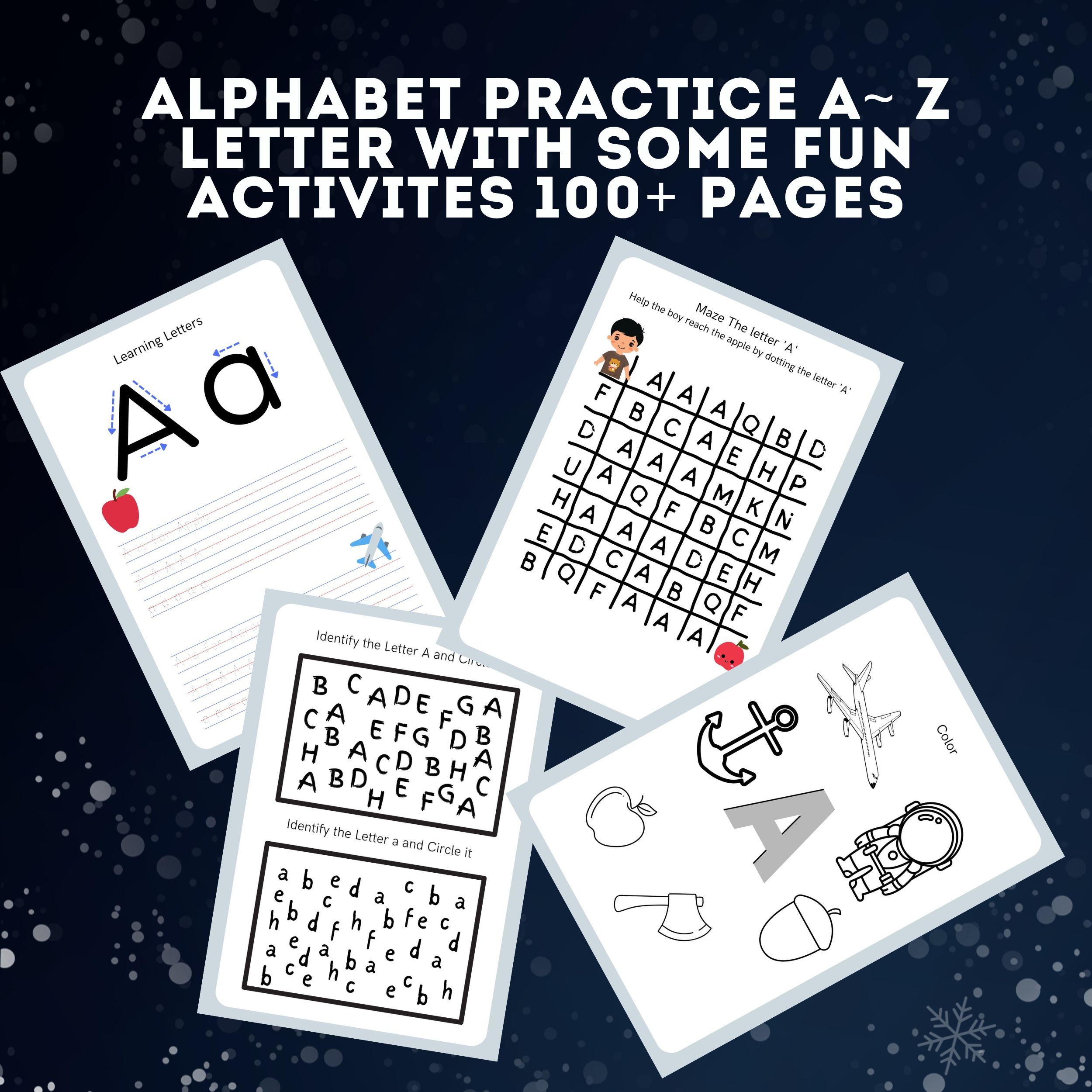 Alphabet Worksheets, Upper & Lowercase, Preschool, Kindergarten ...