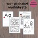 Alphabet Worksheets, Upper & Lowercase, Preschool, Kindergarten ...