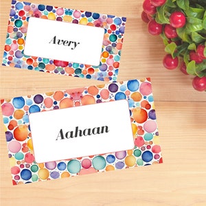 Classroom Name Tags Bubbles Watercolor | Editable | Printable ...