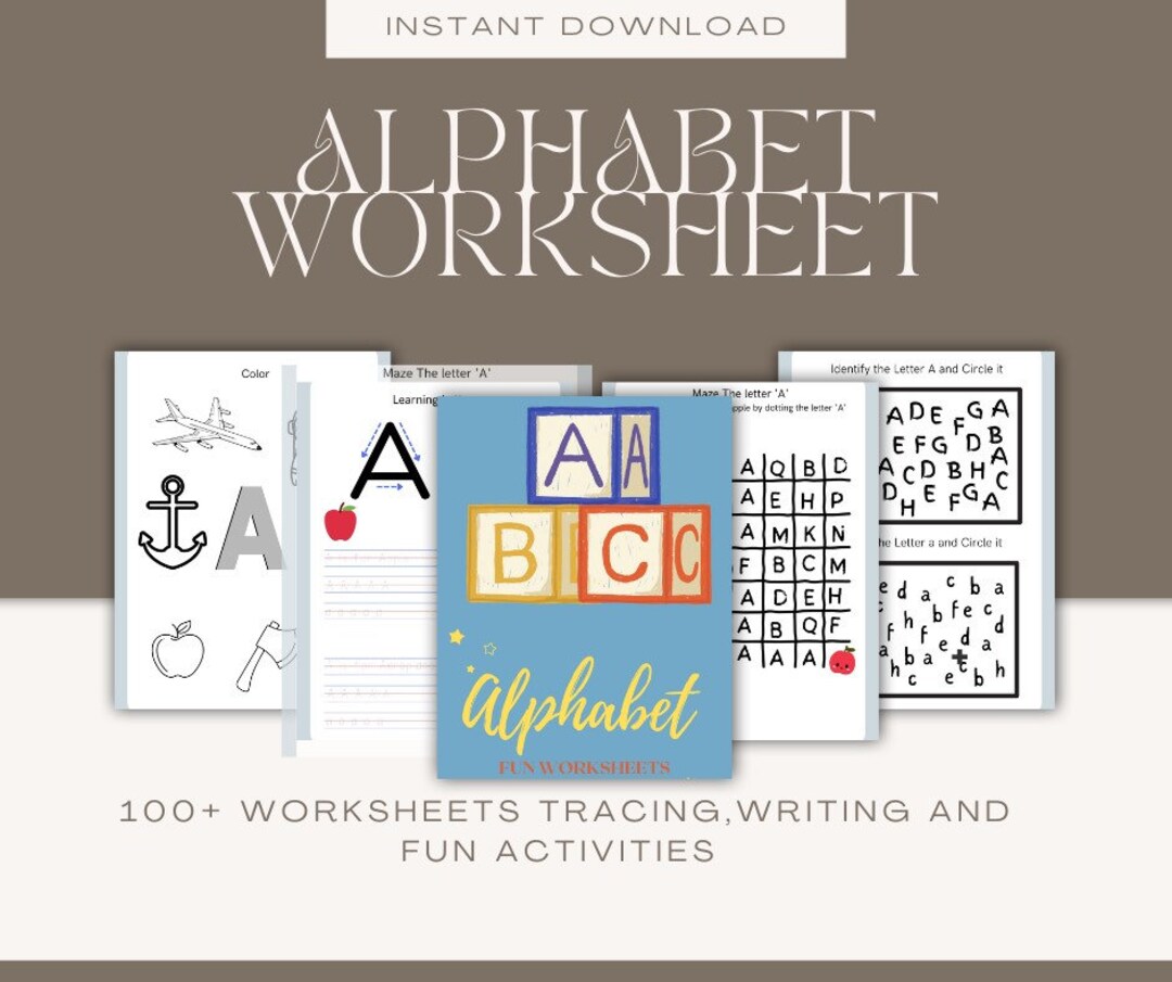 Alphabet Worksheets, Upper & Lowercase, Preschool, Kindergarten ...