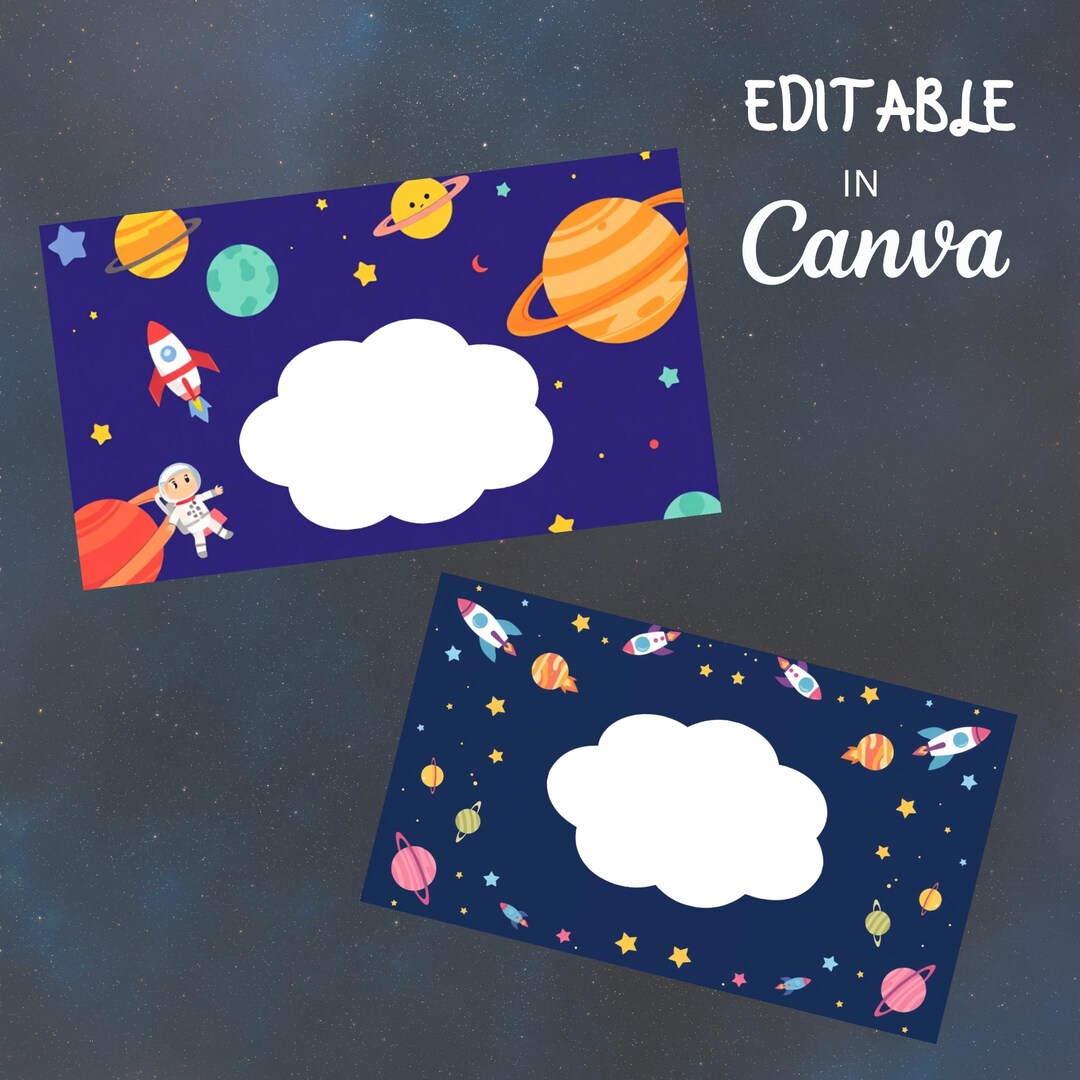 Kids Space Name Tag Template, Editable Space Nametag, Classroom Label ...