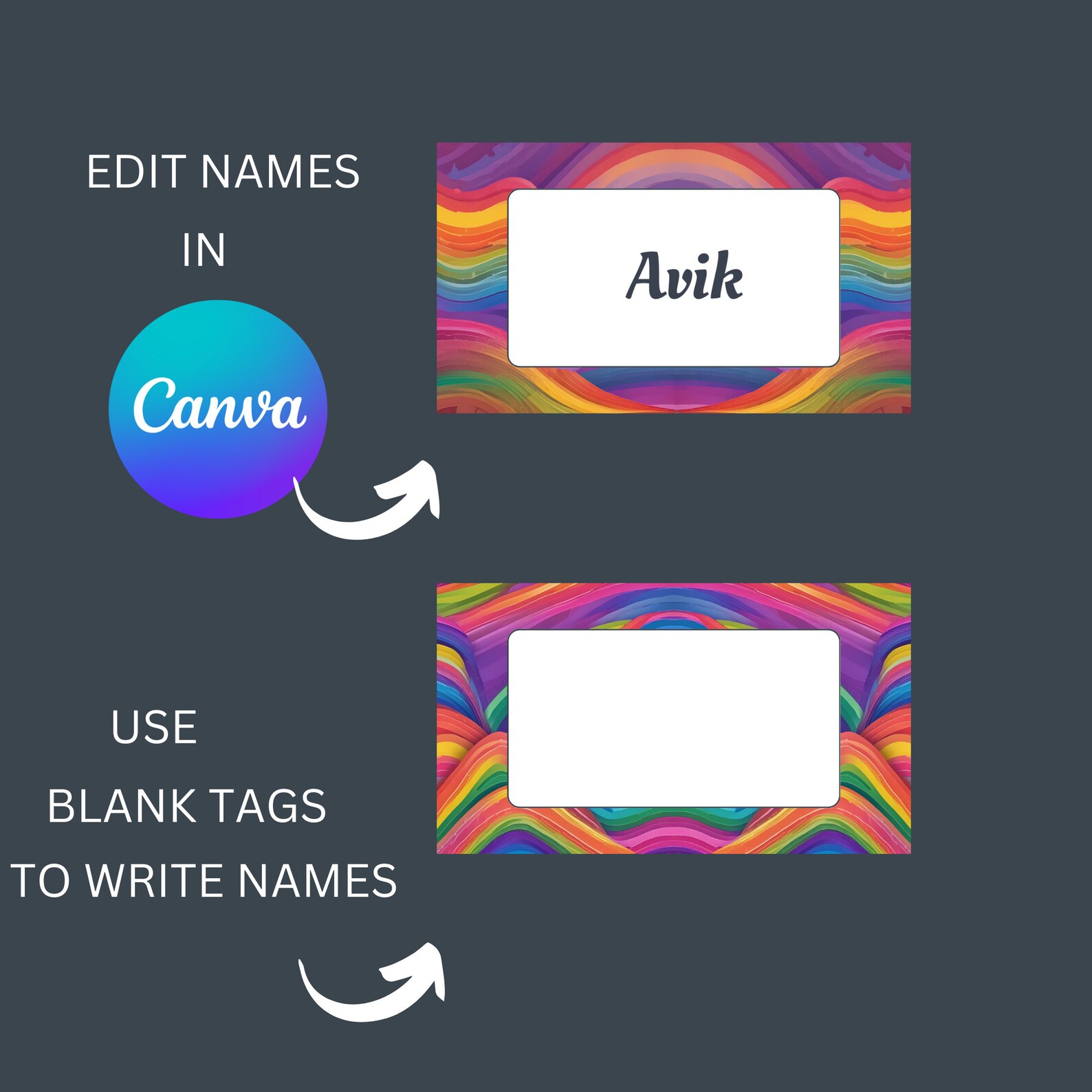 Classroom Name Tags Template Watercolor Editable Printable Elementary ...