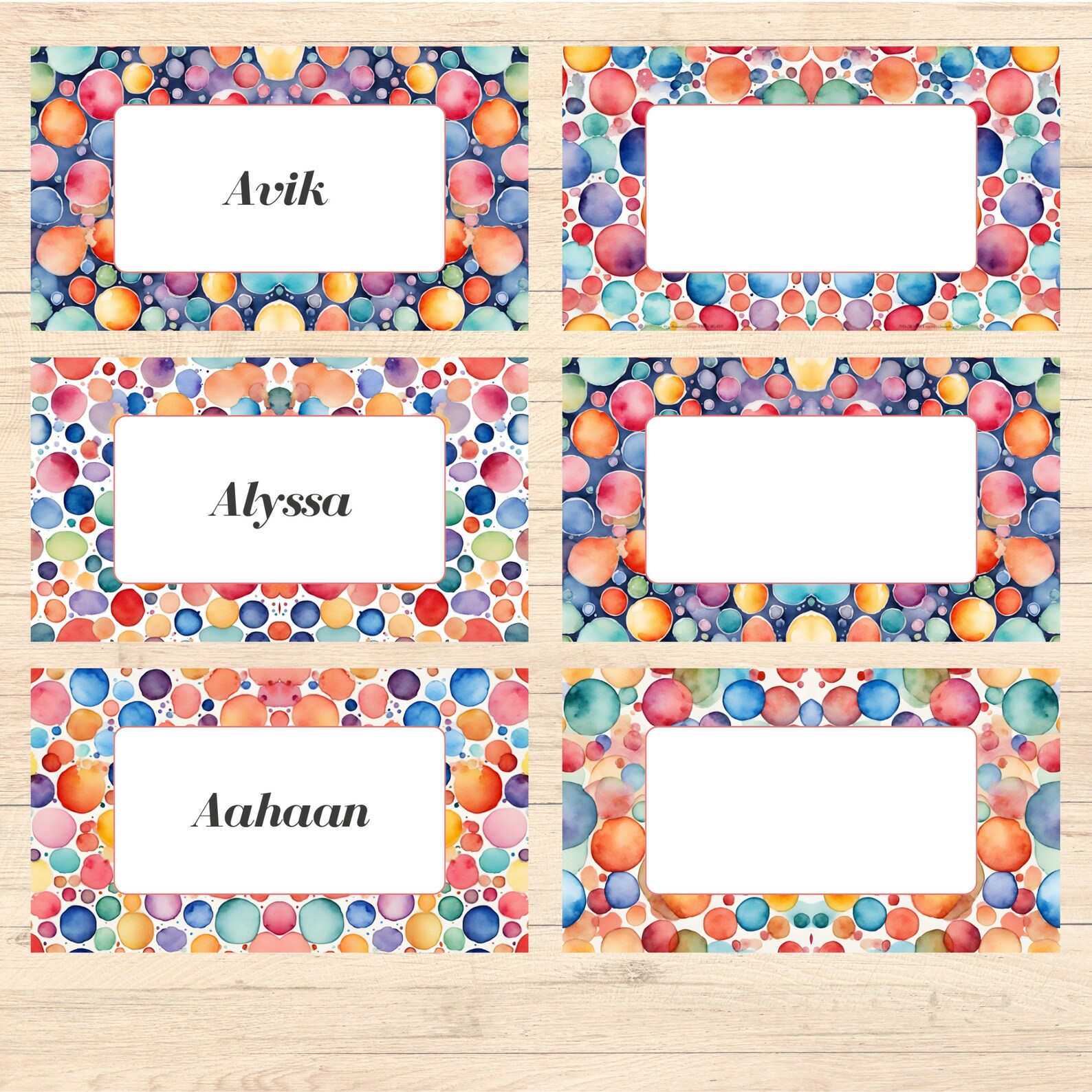 Classroom Name Tags Bubbles Watercolor | Editable | Printable ...
