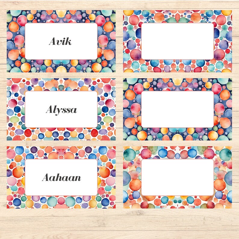 Classroom Name Tags Bubbles Watercolor | Editable | Printable ...