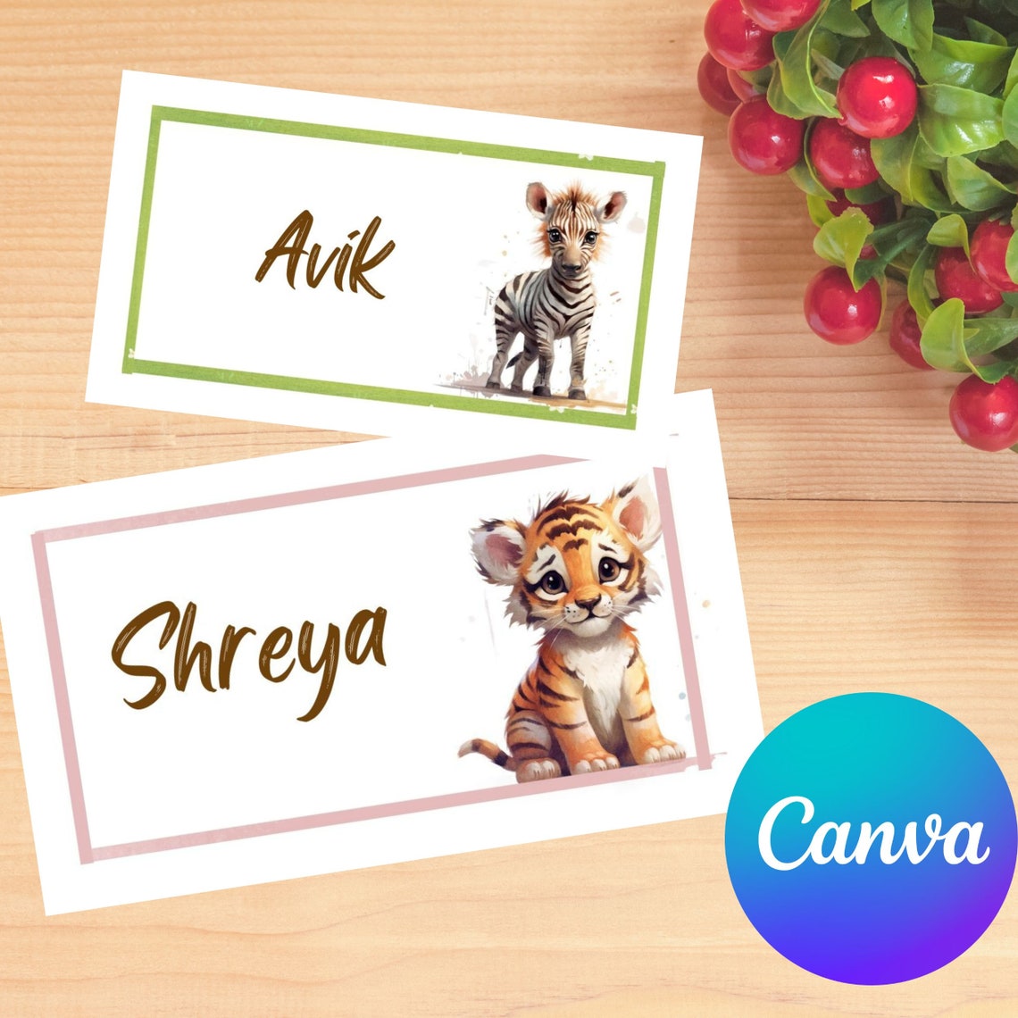 Editable Safari Animal Classroom Name Tags Label | Printable ...