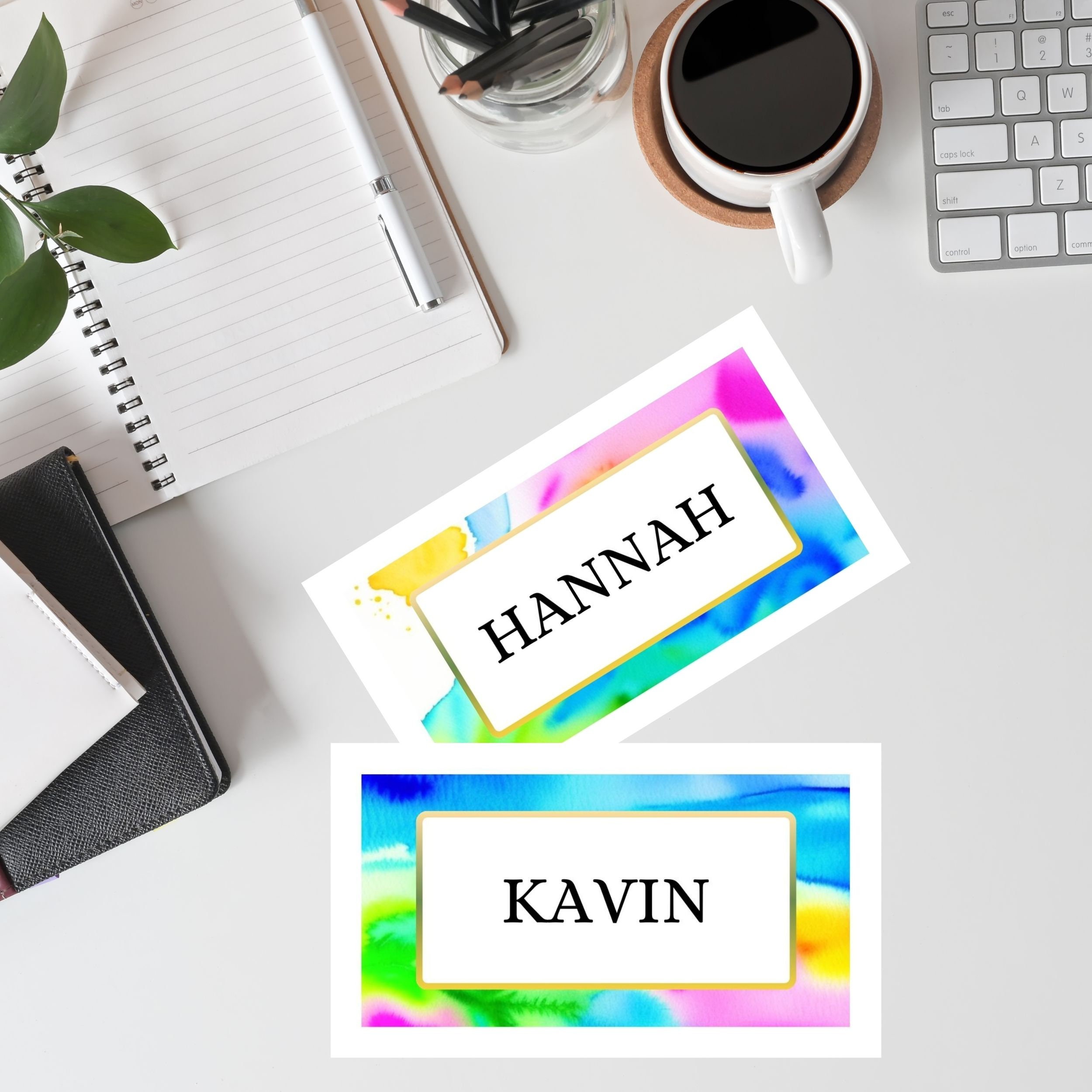 Classroom Name Tags Template Watercolor | Editable | Printable ...