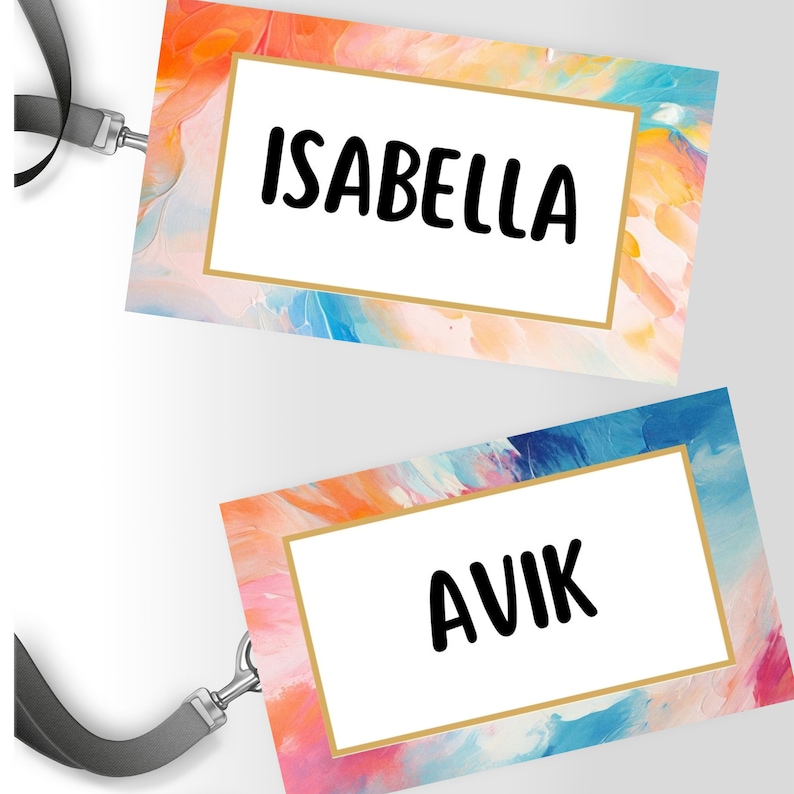 Classroom Name Tags Template Watercolor | Editable | Printable ...