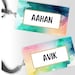 Classroom Name Tags Template Watercolor | Editable | Printable ...