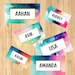Watercolor Classroom Nametag, Editable Nametag, Watercolor Label, Back ...