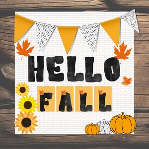 FALL Bulletin Board | "hello Fall" | Fall Classroom Decor | Bulletin ...