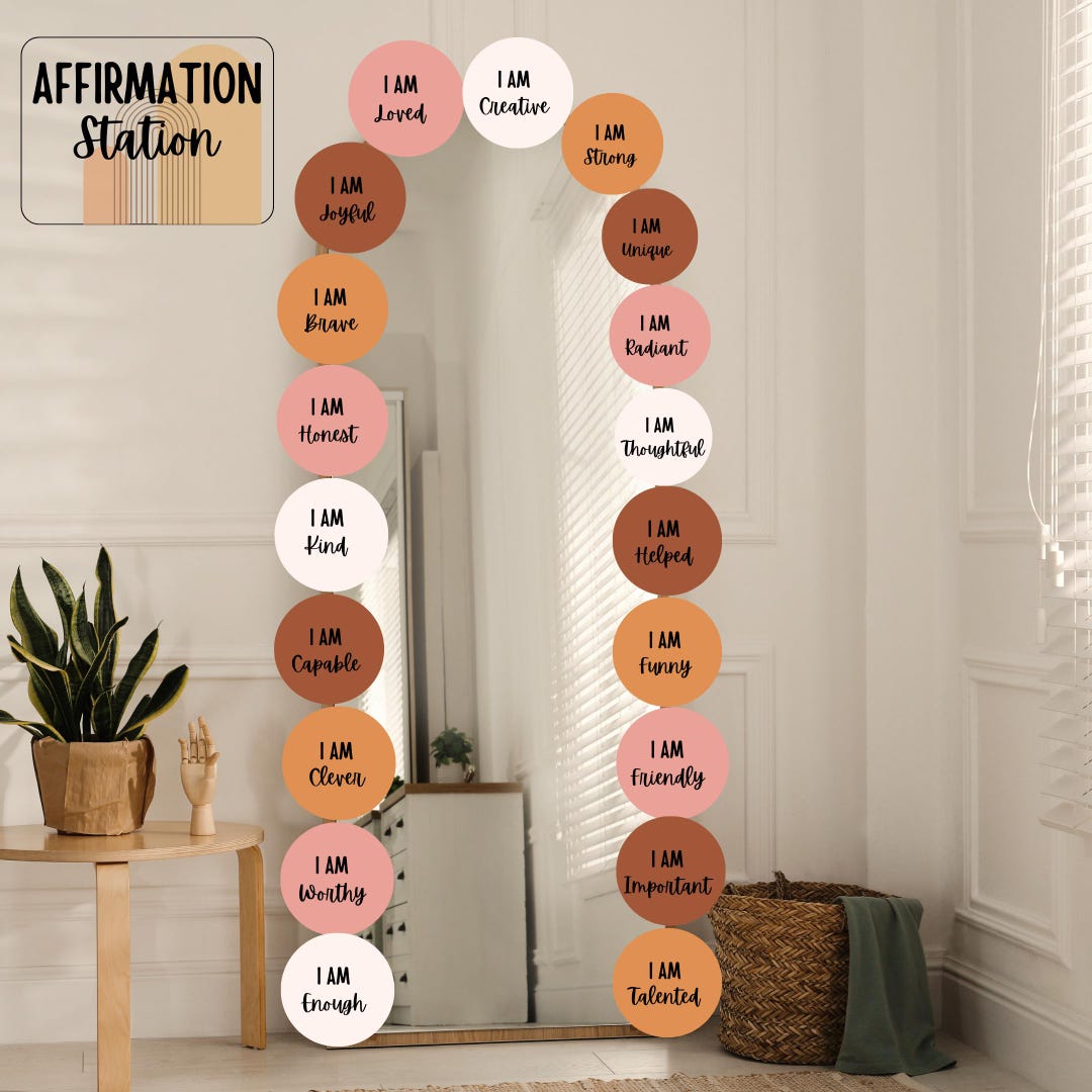 Boho Affirmation Station,boho Affirmations Classroom, Bulletin Board ...