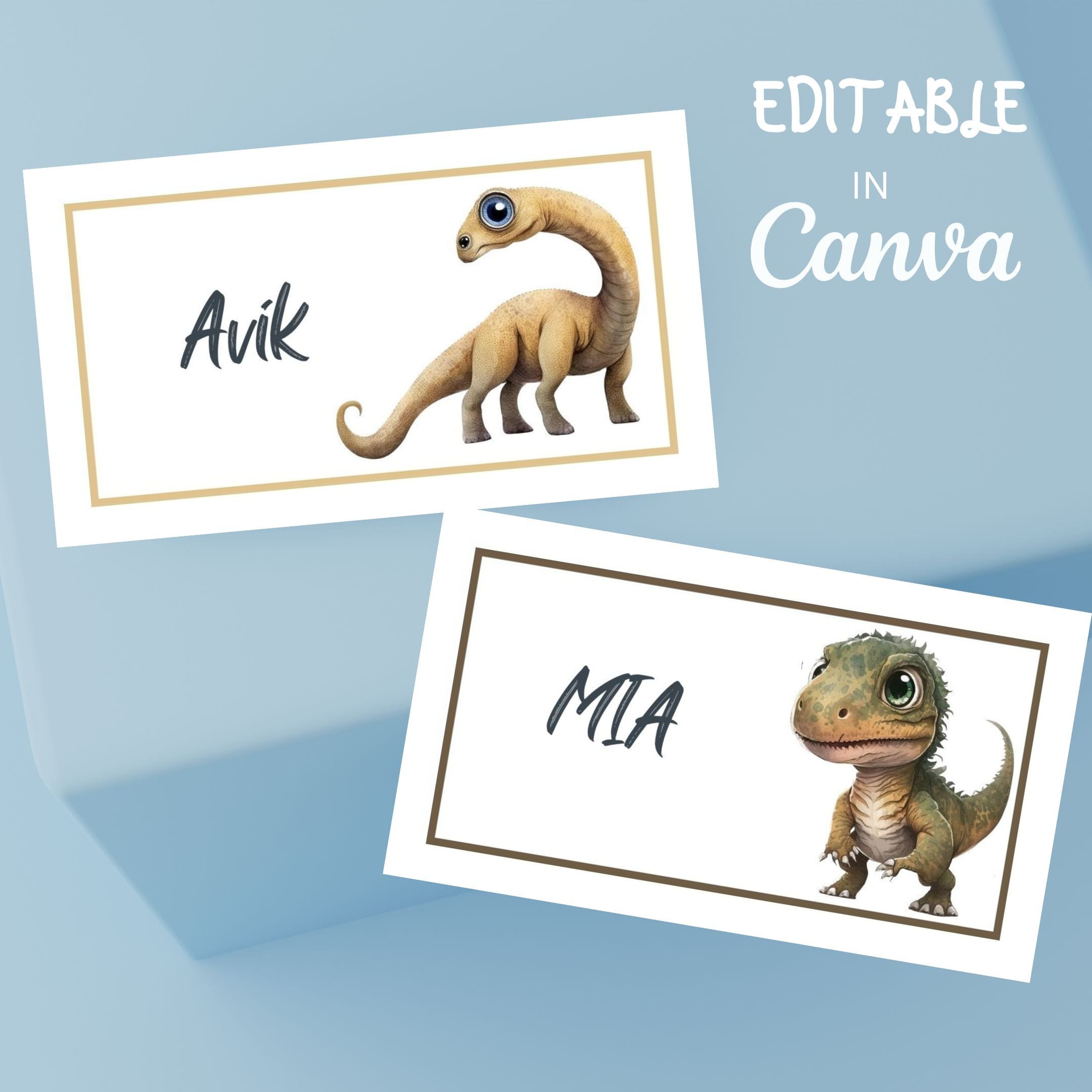 Classroom Name Tags Template Dinosaur Editable Printable Elementary ...