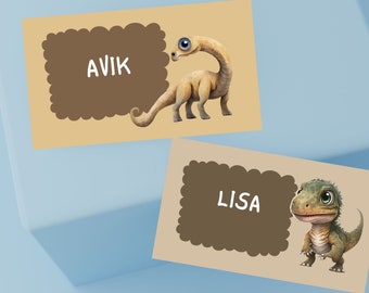 Classroom Name Tags Template Dinosaur Editable Printable Elementary ...