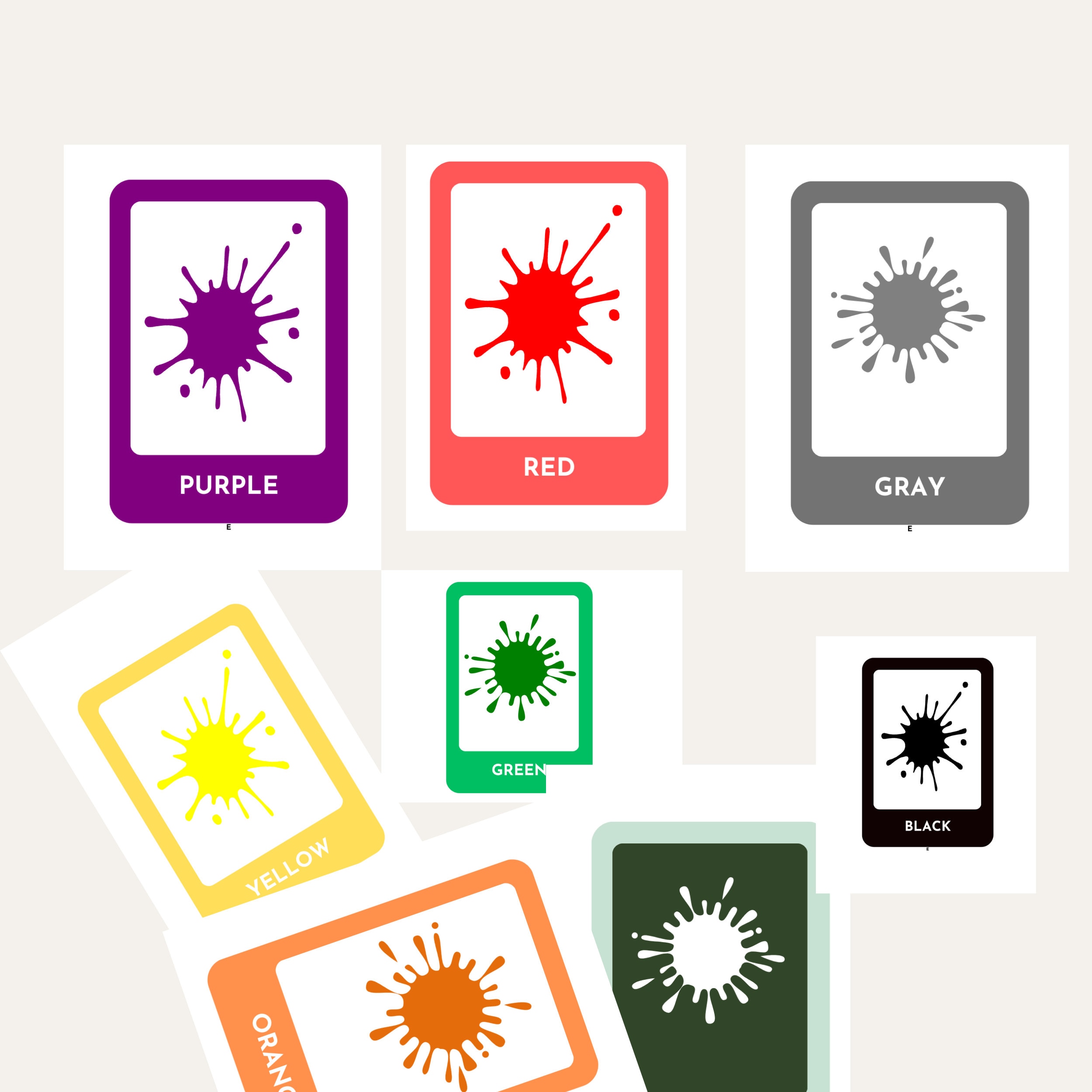 11 Color Cards, Color Flash Cardsmontessori Color Flashcards, Pre ...