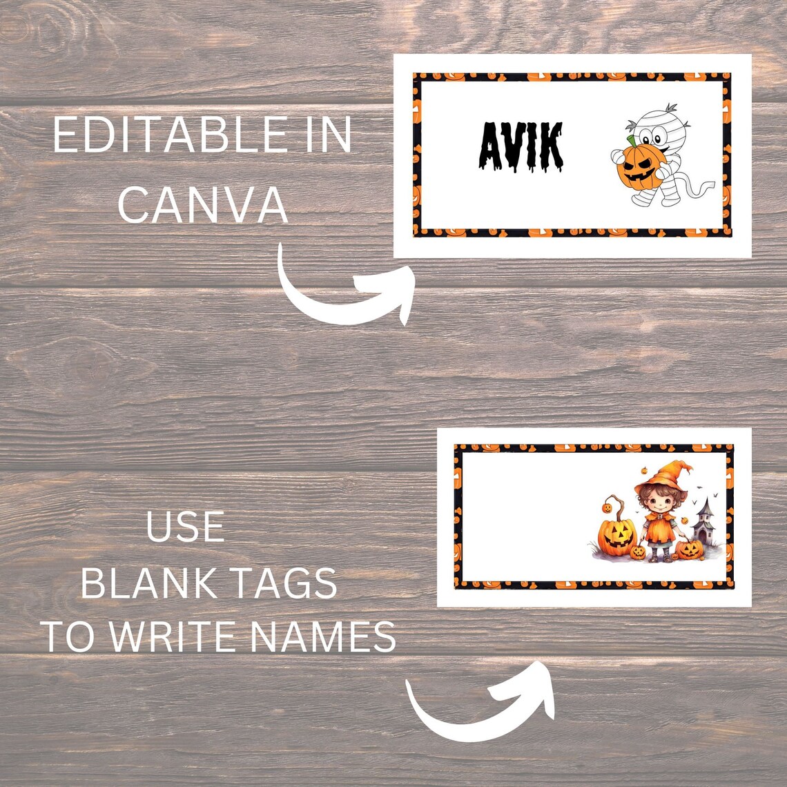 Classroom Name Tags Template Halloween | Editable | Printable ...