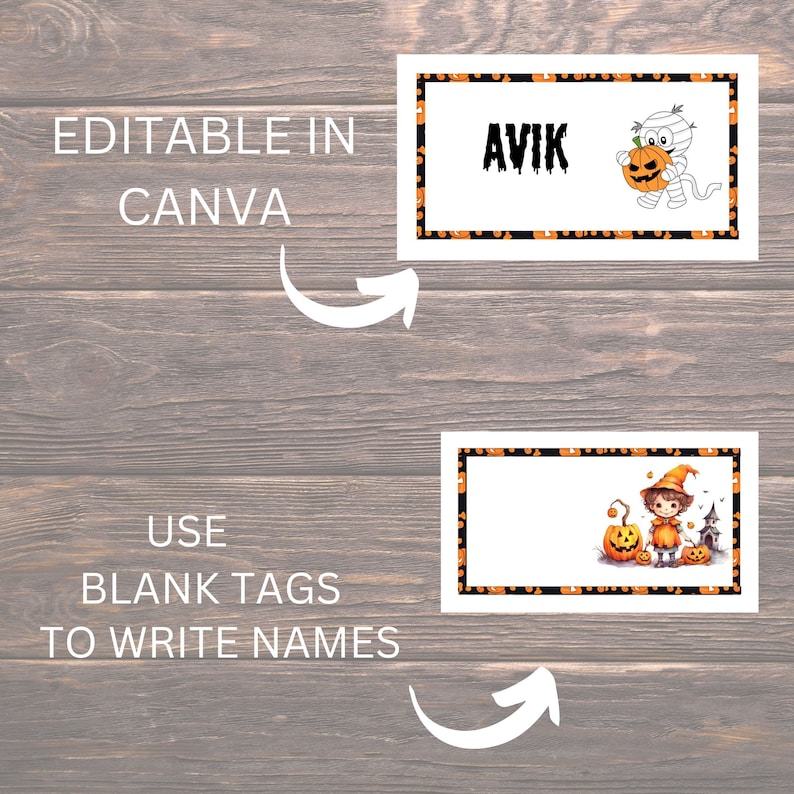 Classroom Name Tags Template Halloween | Editable | Printable ...