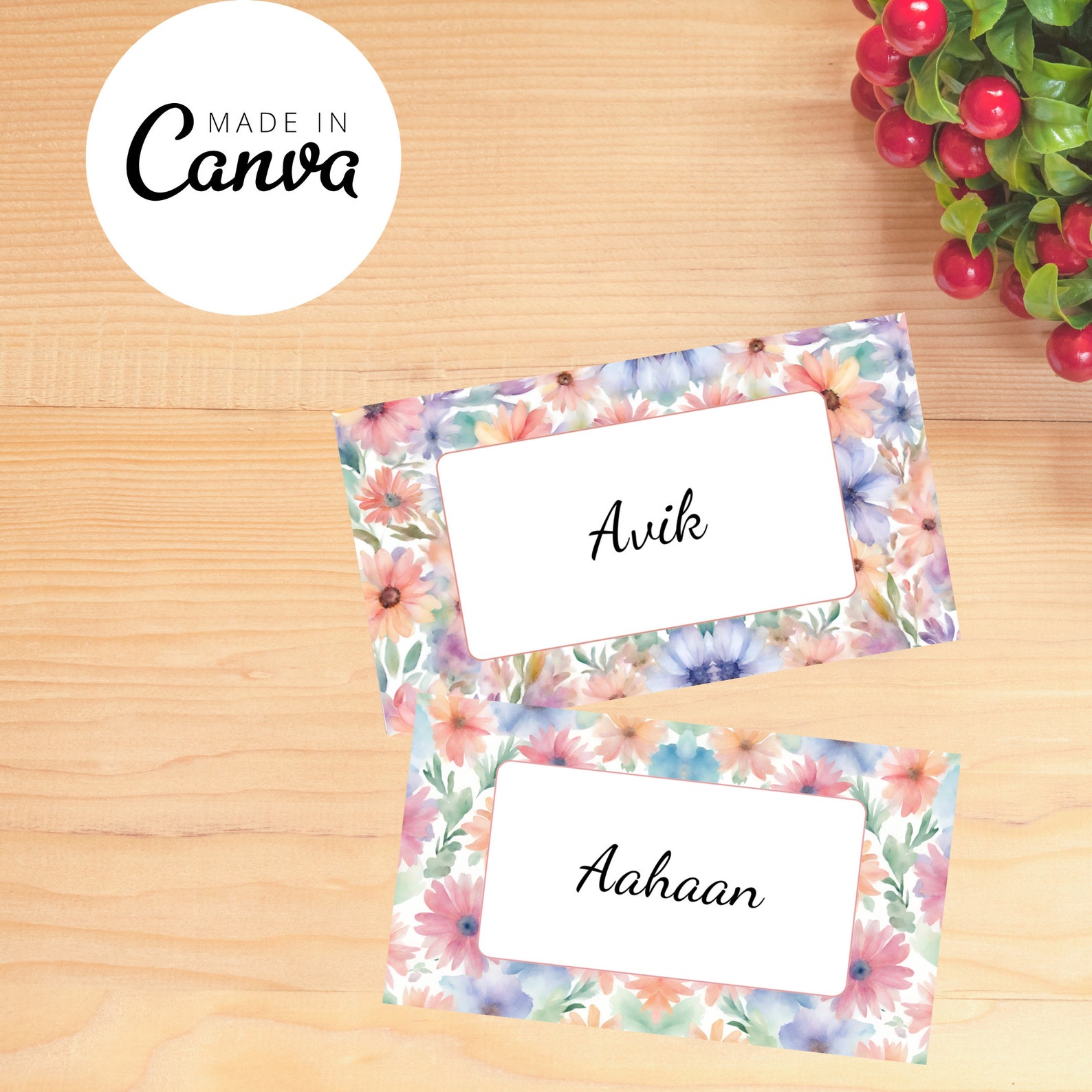 Watercolor Flower Classroom Name Tags: Printable, Editable (digital ...
